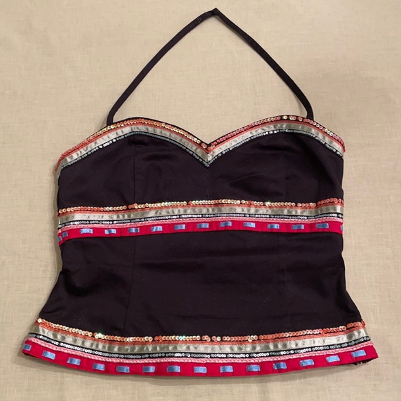 Autograph | Tops | Autograph New York Black Embellished Bustier Top ...